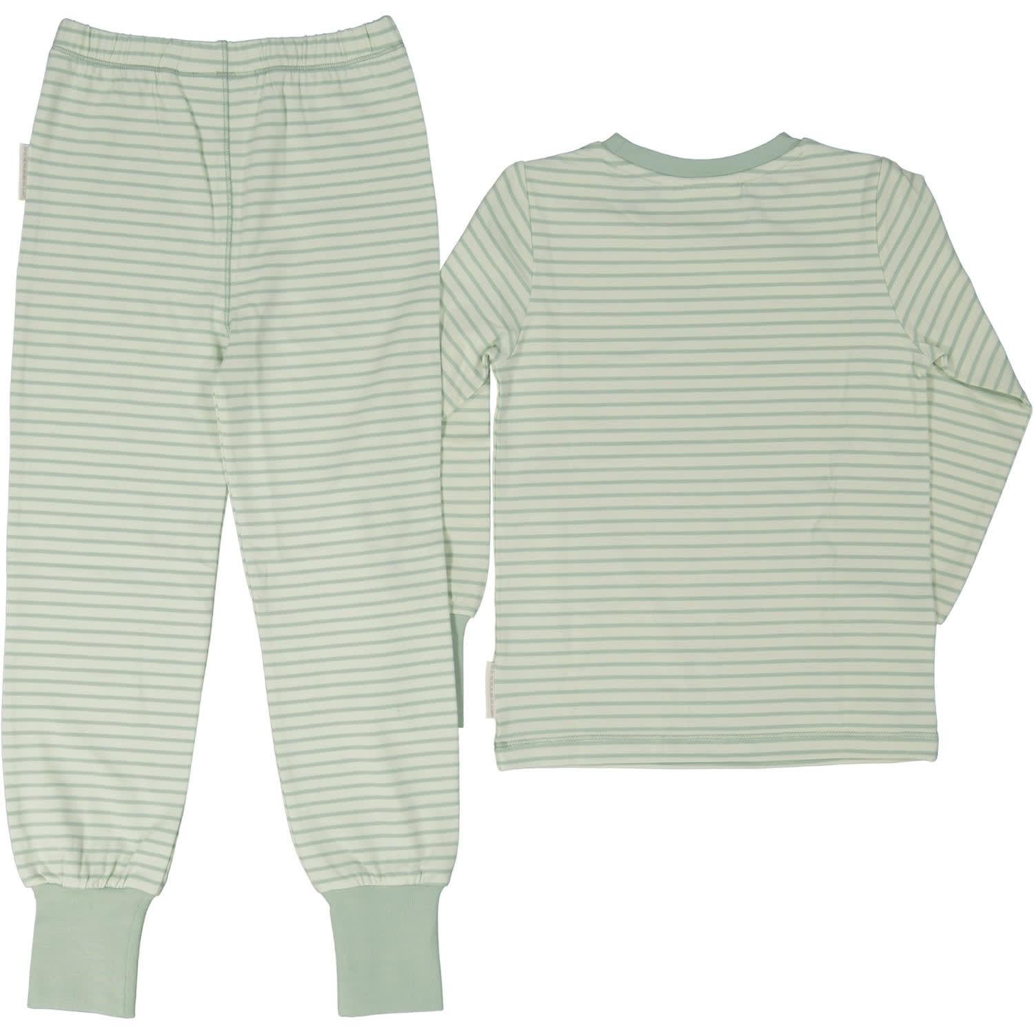 Tvådelad Pyjamas Bambu Classic i lightgreen/white från Geggamoja | Åhlens