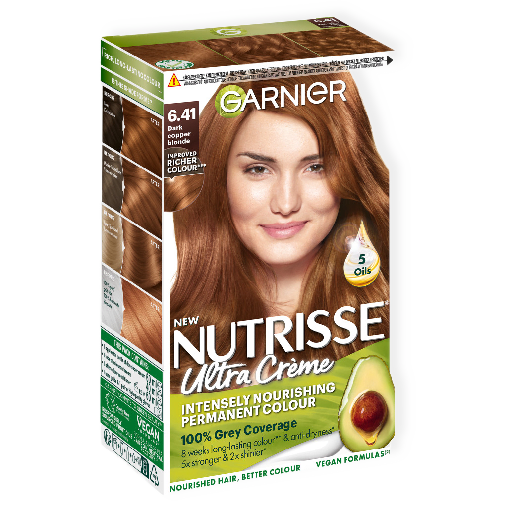 Nutrisse Permanent Nourishing Hair Color Nivå 3 i 6.41 Dark Copper ...