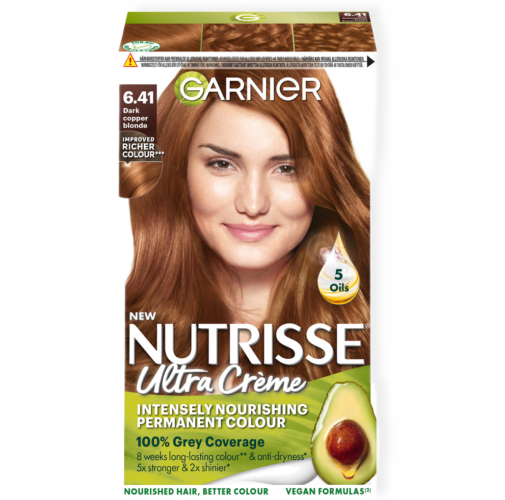 Nutrisse Permanent Nourishing Hair Color Nivå 3 i 6.41 Dark Copper ...