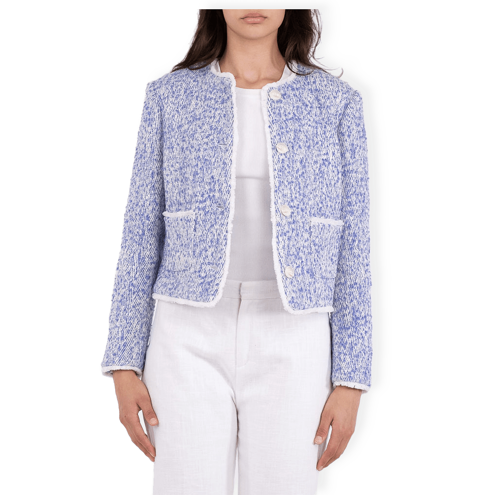 Toulouse Pattern Boucle Jacket i Dusty Blue från Neo Noir | Åhlens